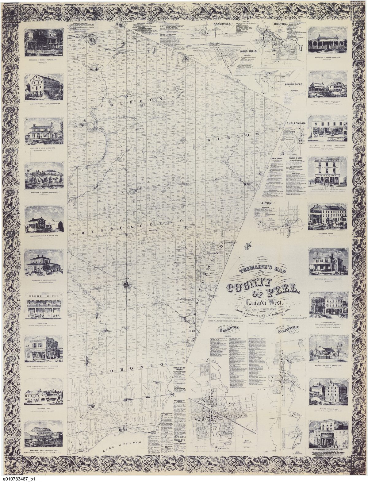 George Tremaine’s 1859 Map of Peel County – Albion Bolton Historical ...